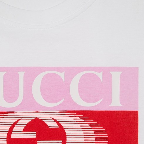 Gucci print cotton jersey T-shirt in White Cotton | GUCCI® SI
