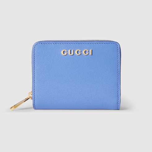 Mini wallet with Gucci script in lilac leather | GUCCI® AE