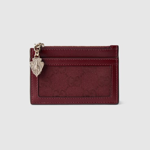 GG card case wallet in Rosso Ancora red canvas | GUCCI® 香港