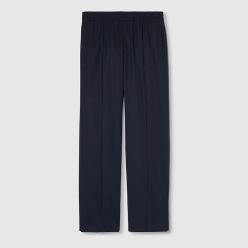 Technical wool twill trouser in navy | GUCCI® AE