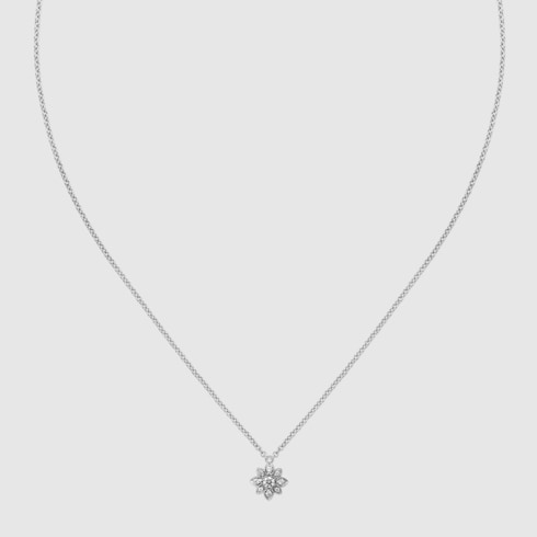 Gucci Flora 18k chain necklace in 18k white gold | GUCCI® UK