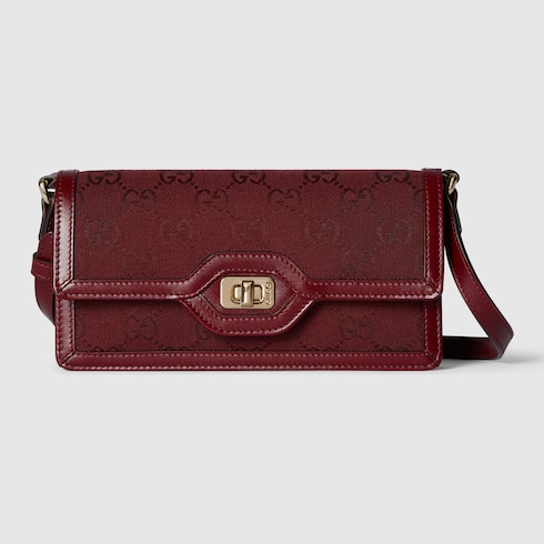 Gucci Luce mini shoulder bag in Rosso Ancora red canvas | GUCCI® 香港