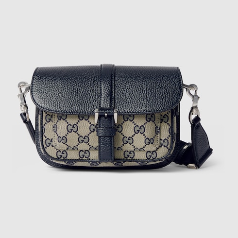 GG super mini bag in beige and blue Original GG canvas | GUCCI® UK