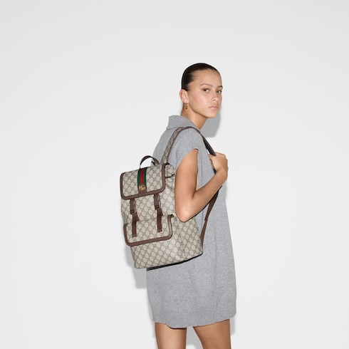 Ophidia GG small backpack in Beige GG Canvas | GUCCI® SI