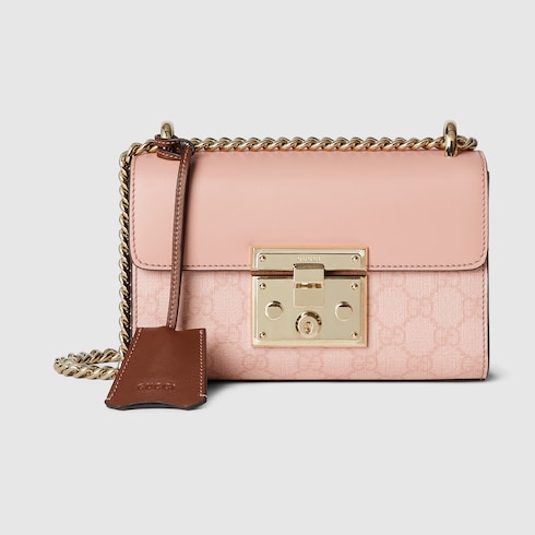 Padlock small shoulder bag in dusty pink leather | GUCCI® AE