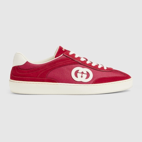 Zapatilla con GG para hombre en ante rojo | GUCCI® ES