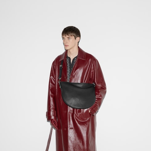 Gucci B large shoulder bag in Black Leather | GUCCI® SI Gucci B large shoulder bag in Black Leather | GUCCI® SI
