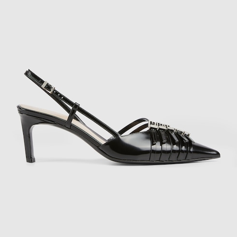 Escarpins à bride pour femme en cuir noir | GUCCI® FR