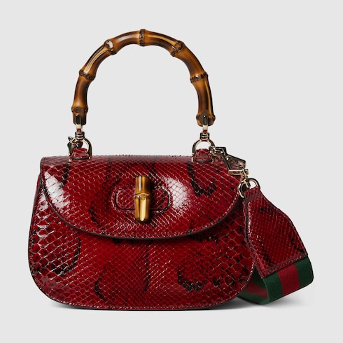Gucci Bamboo 1947 small python bag in Gucci Rosso Ancora python | GUCCI® TR