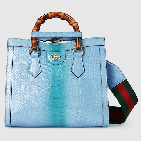 Gucci Diana small python tote bag in gradient blue | GUCCI® NL