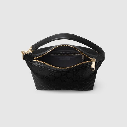 GG super mini shoulder bag in Black GG Canvas | GUCCI® SI