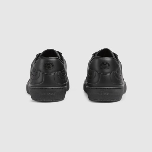 Men's Interlocking G trainer in Black Leather | GUCCI® SI