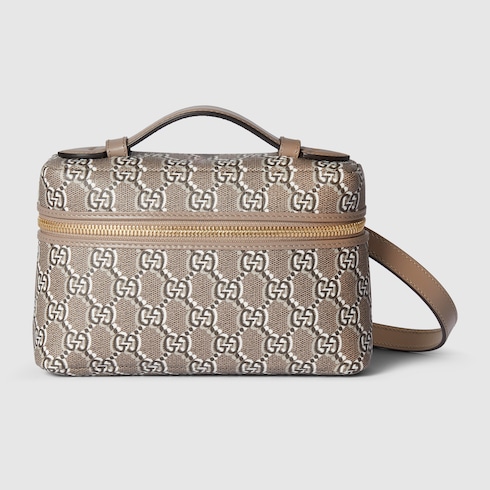 Super mini bag with GG Shadow in taupe canvas | GUCCI® TR