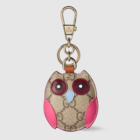 Owl-shaped keychain in Beige GG Canvas | GUCCI® SI
