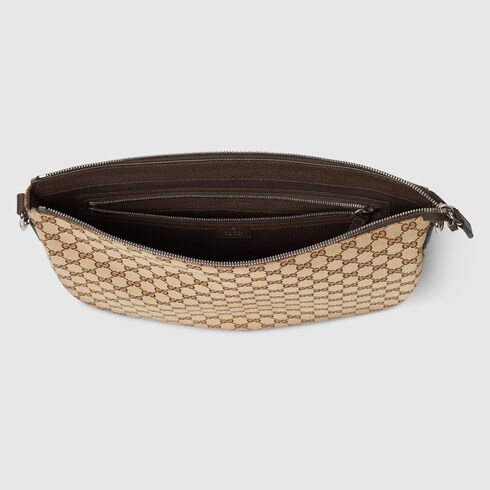 Gucci B medium shoulder bag in Beige GG Canvas | GUCCI® SI