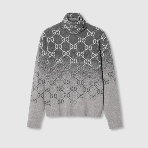 GG degradé wool jacquard sweater in Grey Undefined | GUCCI® SI