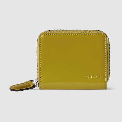 Zip around embossed wallet in Green Leather | GUCCI® SI