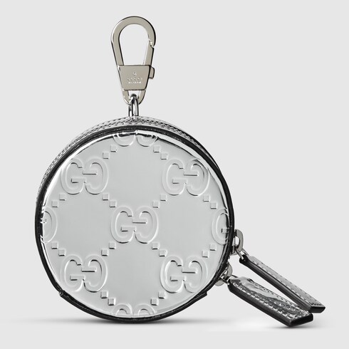 Keychain with GG in Silver Original GG Fabric | GUCCI® SI