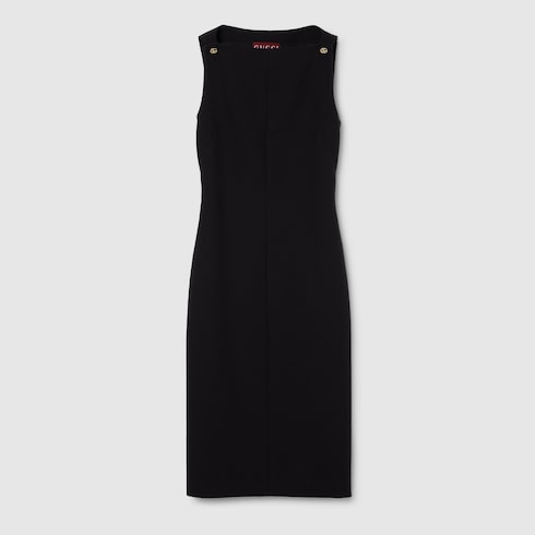 Robe en crêpe de coton en noir | GUCCI® FR