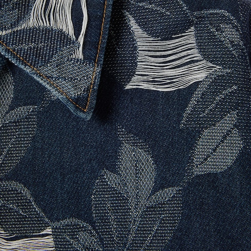 Cotton denim floral jacquard shirt in Blue Ready-to-wear Cotton denim floral jacquard shirt in Blue Ready-to-wear