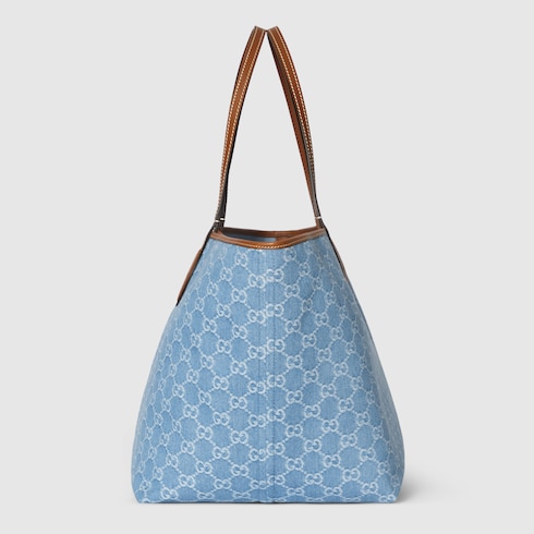 Gucci Totissima large reversible tote bag in Blue Fabric | GUCCI® SI