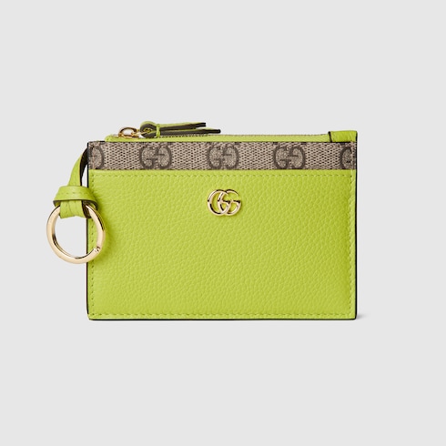 GG Marmont card case in Green Leather | GUCCI® SI