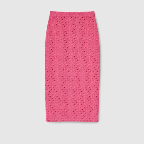 GG macramé skirt in bright pink | GUCCI® AE