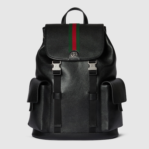 Ophidia large backpack in black soft leather | GUCCI® SG