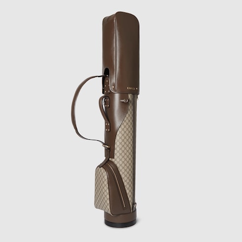 Golf bag with Web detail in beige and dark brown GG fabric | GUCCI® NL