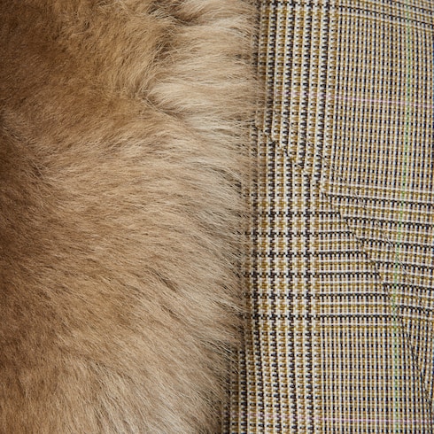 Prince of Wales wool jacket in beige and brown | GUCCI® SE