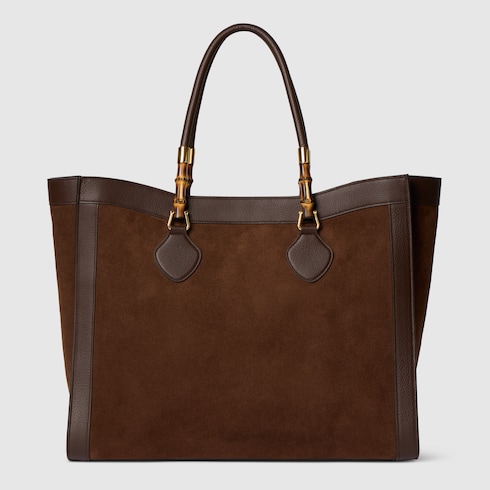 Bamboo Tote grand sac en daim marron | GUCCI® FR