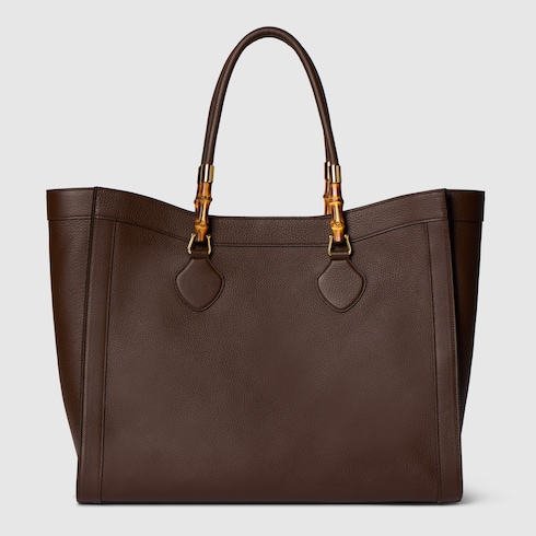 Bamboo Tote bolsa grande en piel marrón | GUCCI® ES