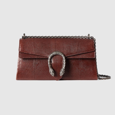 Dionysus lizard medium shoulder bag in chestnut | GUCCI® NL