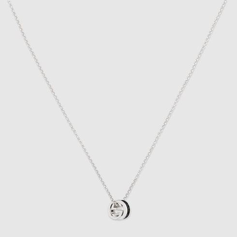 Gucci Interlocking crystal pendant necklace in 925 sterling silver ...