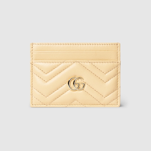 GG Marmont card case in light yellow leather | GUCCI® CH