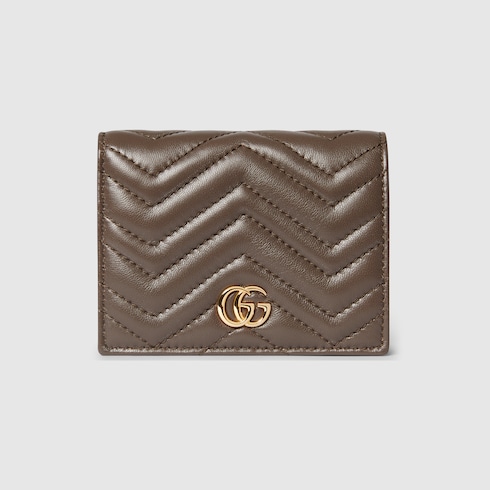 GG Marmont small wallet in dark taupe leather | GUCCI® AU