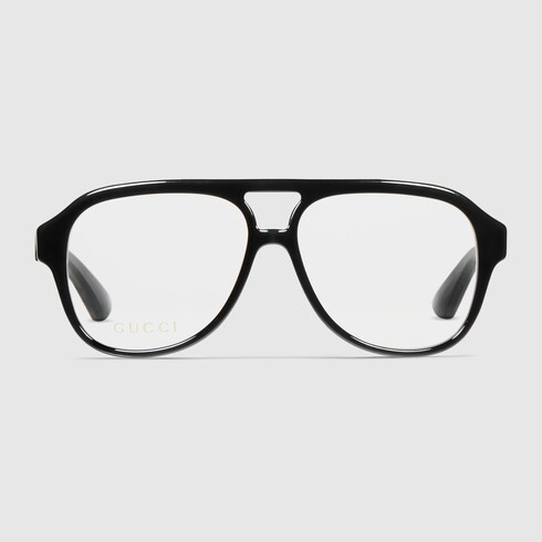 Monture optique navigateur en noir | GUCCI® CH