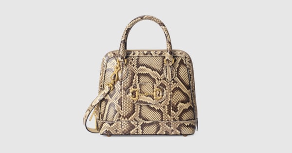 Sac à main Gucci 1955 en python avec Mors petite taille en couleur ...