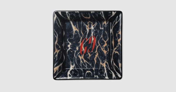 Gucci Marble Square Trinket Tray In Black Richard Ginori Porcelain ...