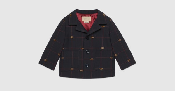 Baby Interlocking G wool jacket in multicolor | GUCCI® US