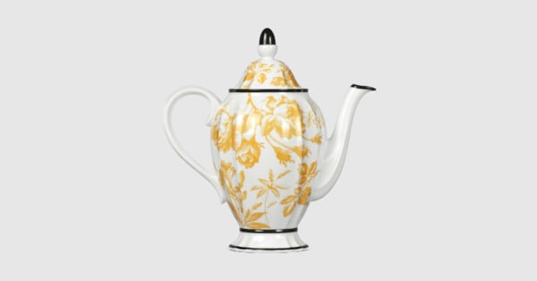 Herbarium coffee pot in yellow porcelain | GUCCI® UK