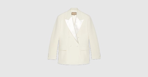 Wool jacket in white | GUCCI® UK