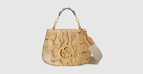 Gucci Blondie top handle python bag in Neutral Precious Skins | GUCCI® SI