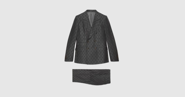 Costume en laine GG en gris | GUCCI® FR