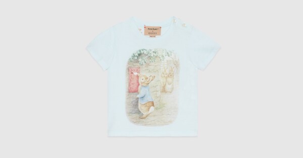 Peter Rabbit™ x Gucci T-shirt in light blue | GUCCI® ZA