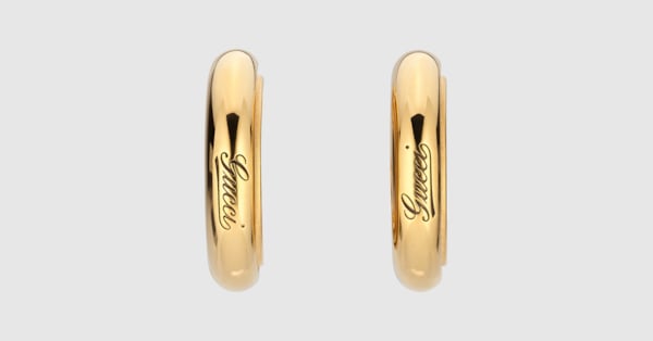 Gモチーフ フープ ピアスゴールドトーン メタル | GUCCI® JP