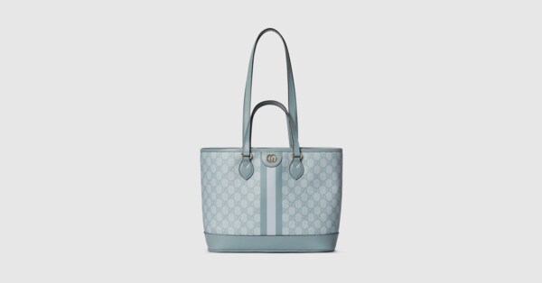 Ophidia small tote bag in dusty blue GG Supreme | GUCCI® TR