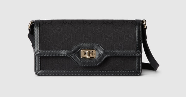 Gucci Luce mini shoulder bag in Black GG Canvas | GUCCI® SI