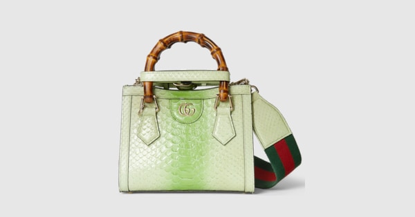 Gucci Diana python small tote bag in Green Precious Skins | GUCCI® SI