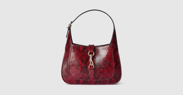 Gucci Jackie python medium bag in Red Precious Skins | GUCCI® SI